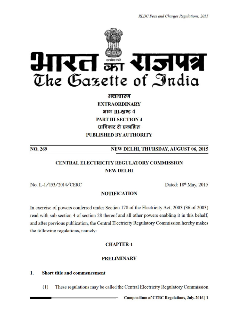 Fees and Charges of RLDC and Other Related Matters Regulations | PDF