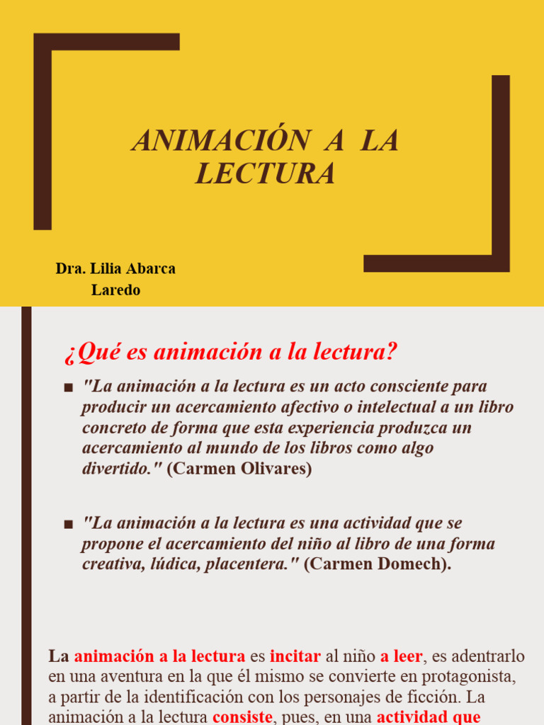 ANIMACIÓN A LA LECTURA | PDF