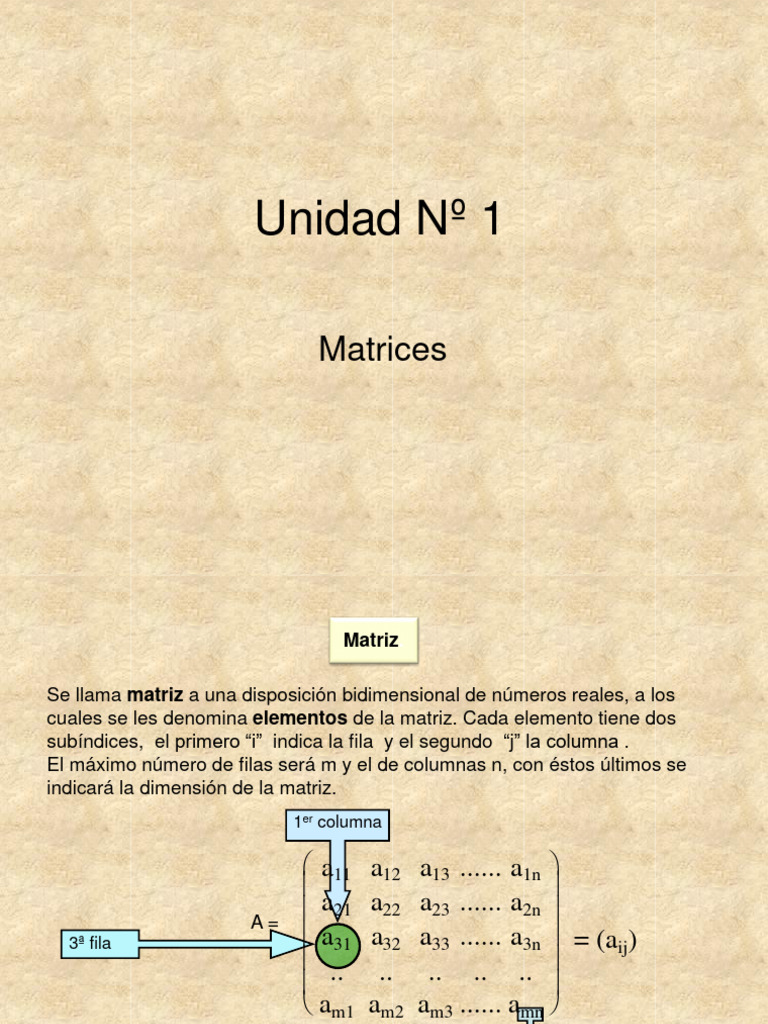 2022 LI Unidad 1 Matrices | PDF | Matriz (Matemáticas) | Escalar (Matemáticas)