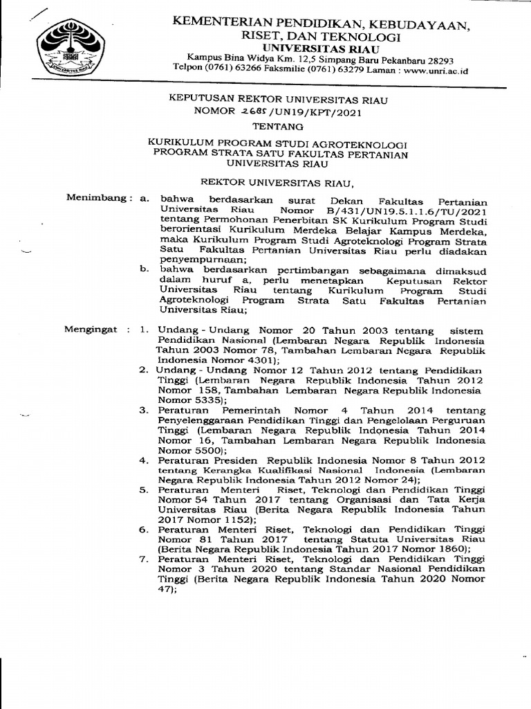 SK Kurikulum 2021 | PDF