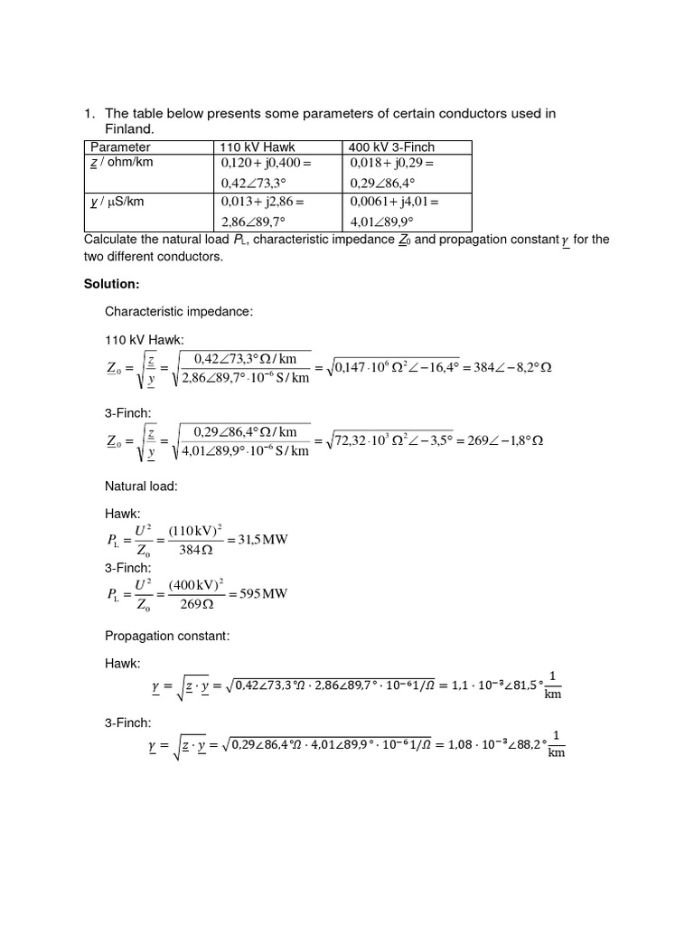 ELEC-E8427-transmission Lines Home Exercise With Solution | Download ...