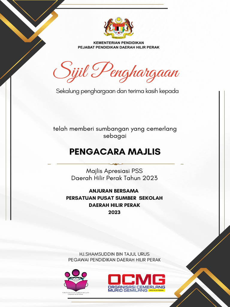 19 Sijil Penghargaan Pengacara Majlis | PDF