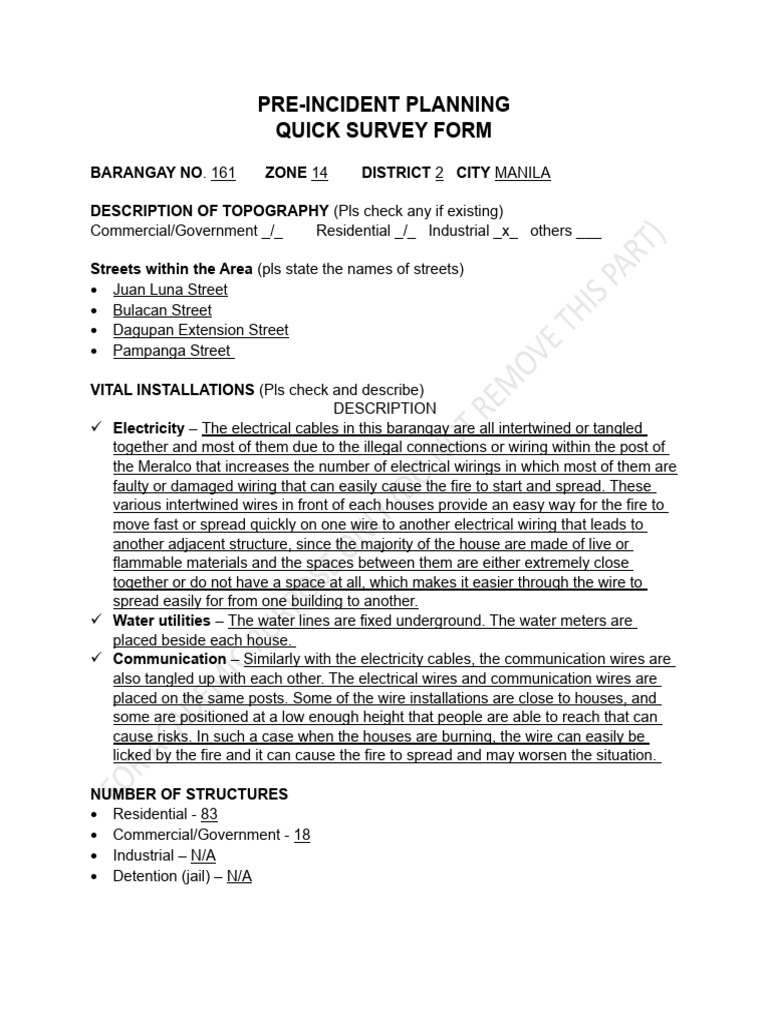 Barangay 161 Pre-Fire Planning | Download Free PDF | Firefighting ...