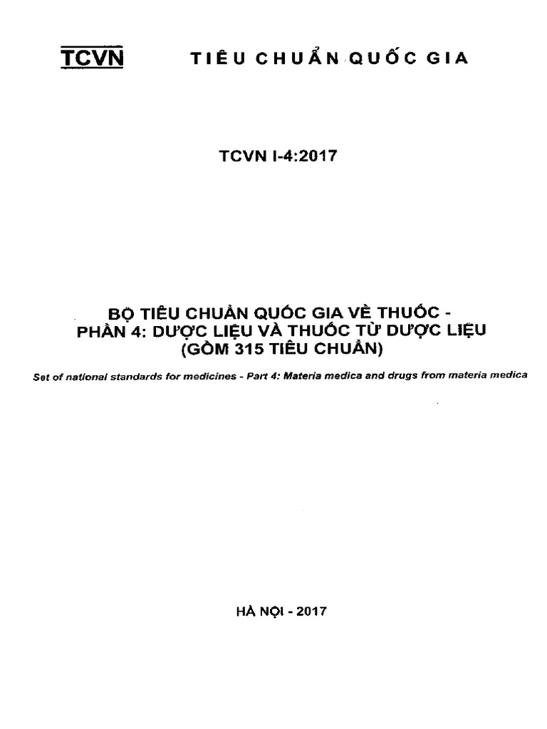Tieu Chuan TCVN I 4 2017 Bo Tieu Chuan Ve Duoc Lieu Thuoc Tu Duoc Lieu | PDF