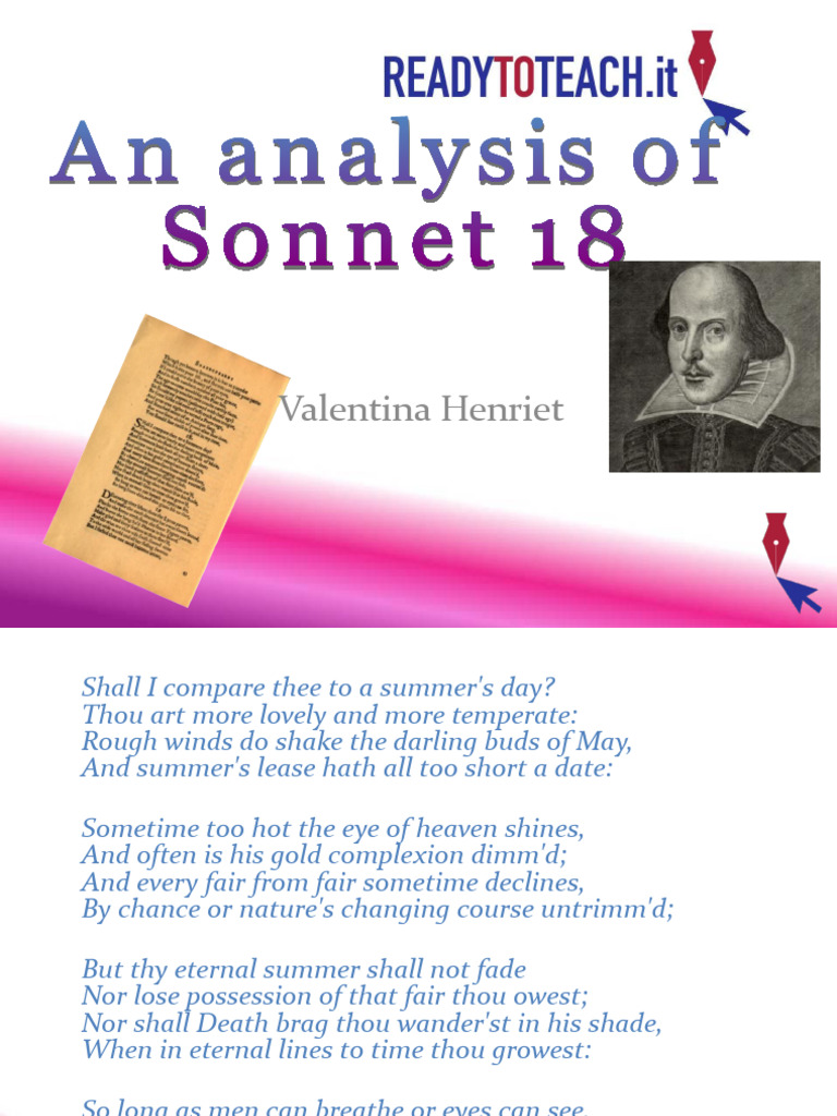 Shakespeare's Sonnet 18 Analysis | PDF | Shakespeare's Sonnets | Metre ...
