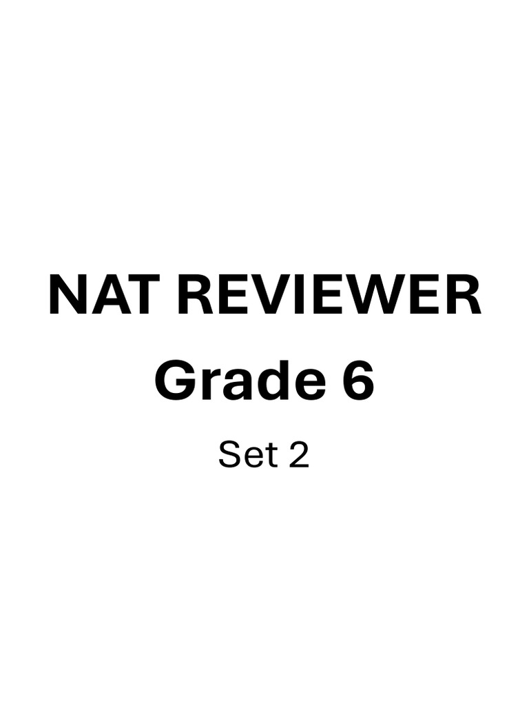 Grade 6 NAT Reviewer Set 2 | PDF