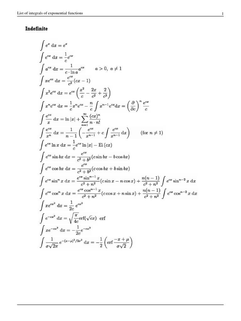 Integrals | PDF