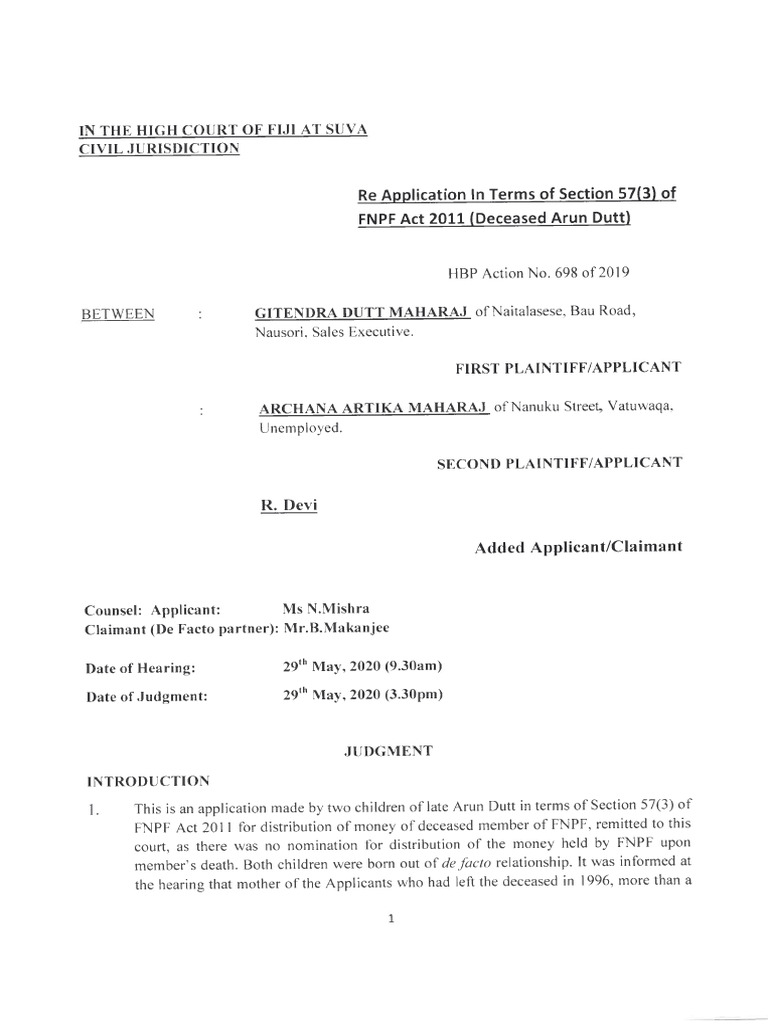 Maharaj V Maharaj and Devi 2020 | PDF