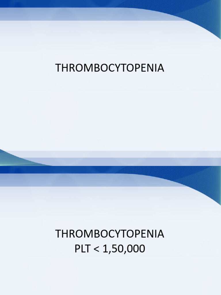 Approach To Thrombocytopenia and Itp | PDF | Clinical Pathology ...