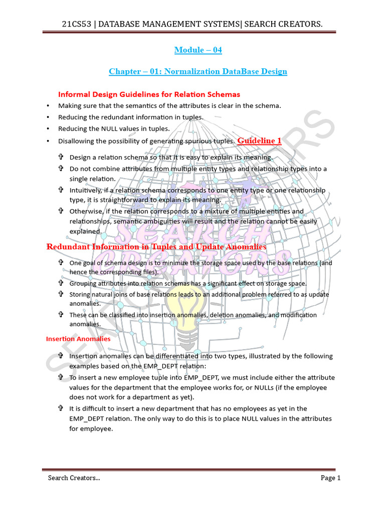 DBMS Module 04 | PDF | Relational Model | Software Design