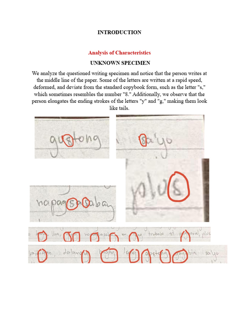 Analysis Unknown and Known Specimen | PDF | Evaluation | Methodology