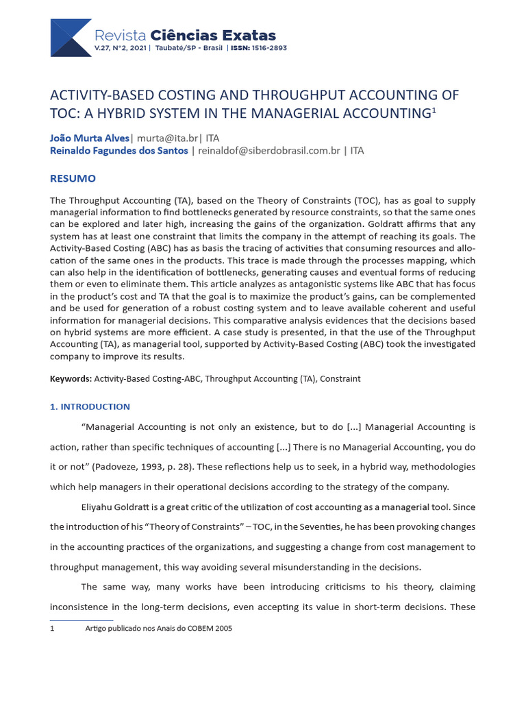 3 - ACTIVITY-BASED COSTING AND THROUGHPUT ACCOUNTING OF Toc - HYBRID ...