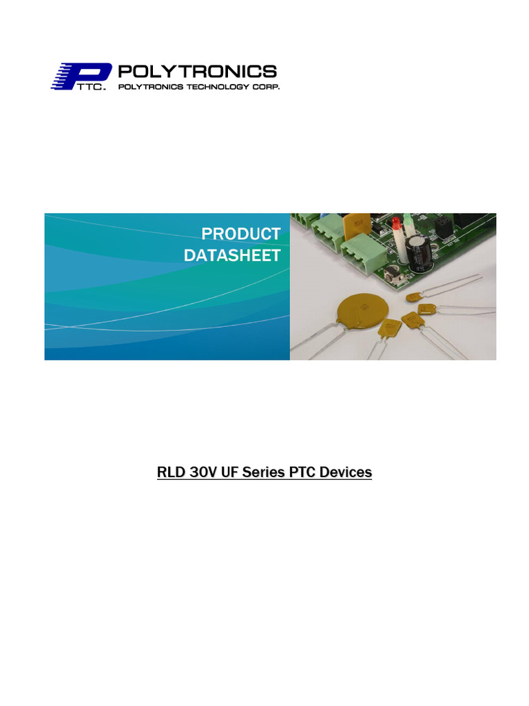 Data Sheetfor RLD30 VUFSeries | PDF | Materials | Electricity