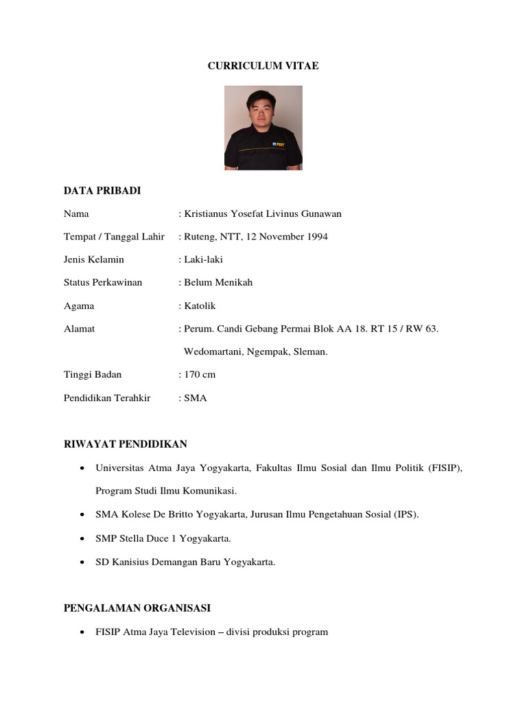 Contoh Curriculum Vitae | PDF