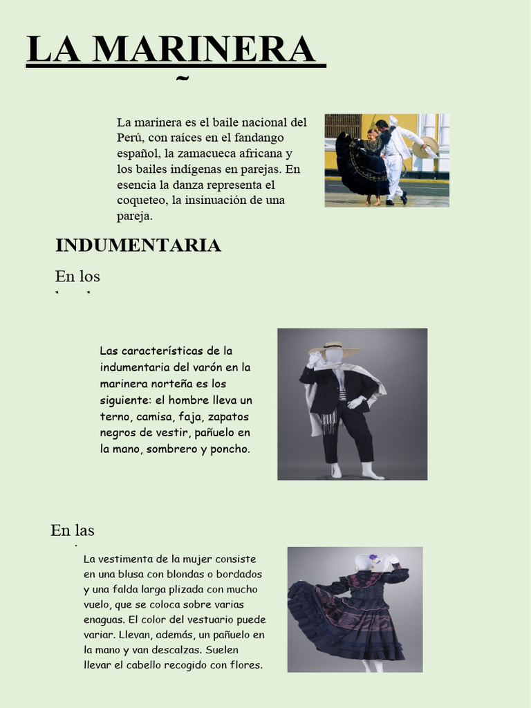 La Marinera Norteña: Indumentaria | PDF