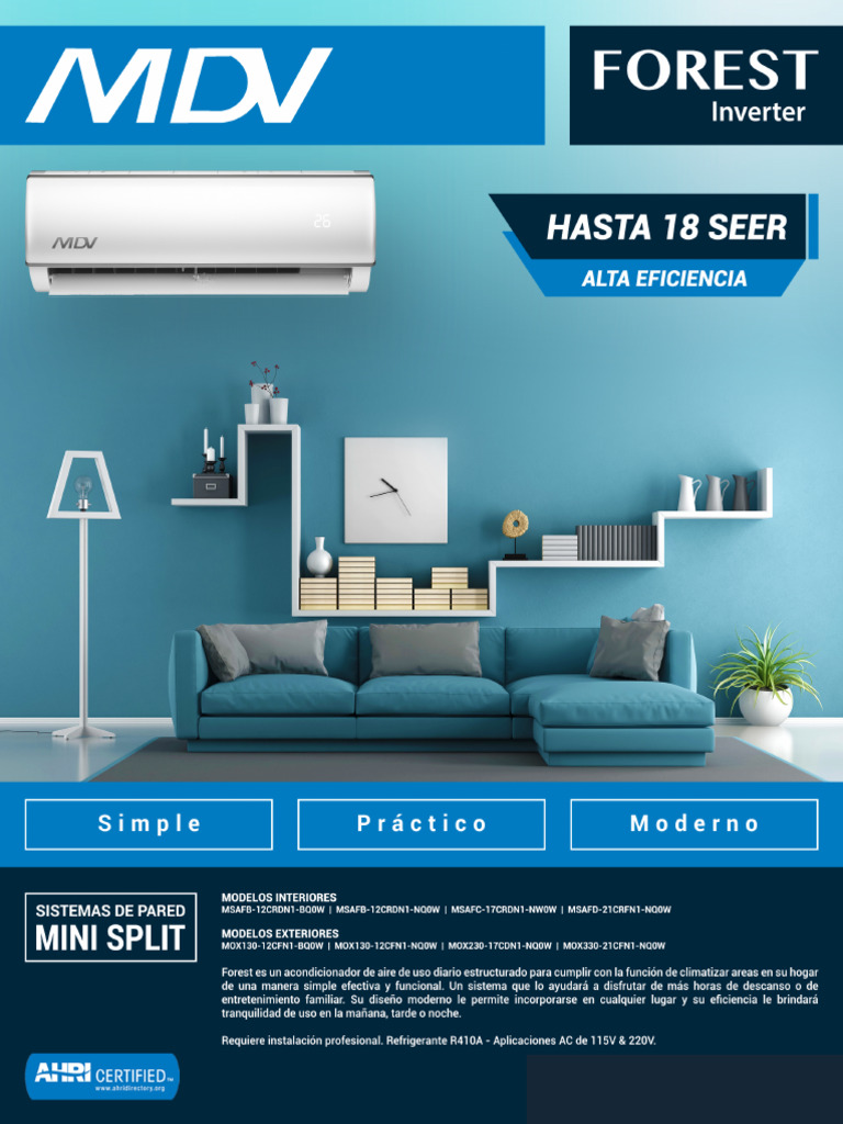 MDV - Mini Split Seer 18-2 | PDF