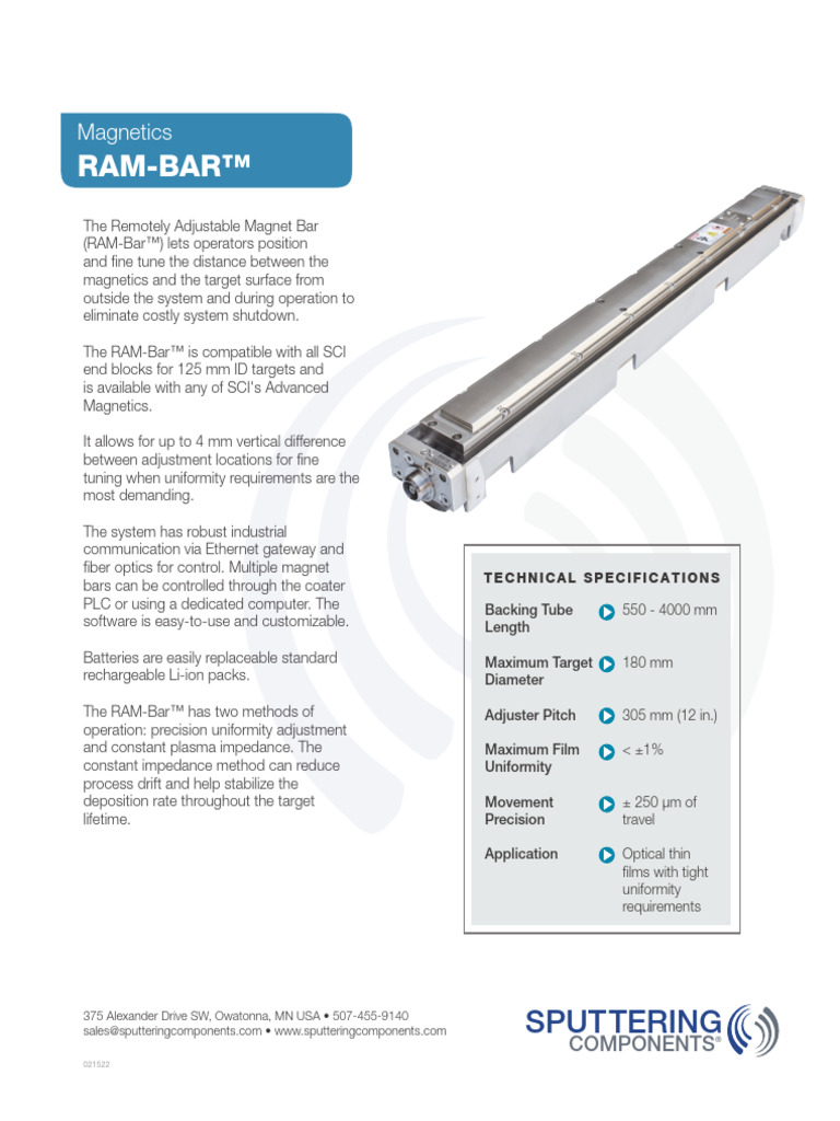 RAM Bar Data Sheet | PDF
