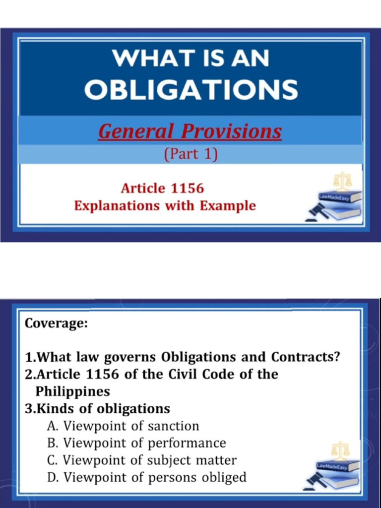 What Is Obligation (General Provision) | PDF