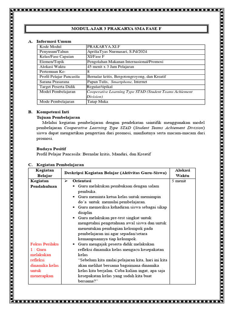 Modul Ajar Pkwu Kelas Xi Supervisi | PDF | Karier & Perkembangan