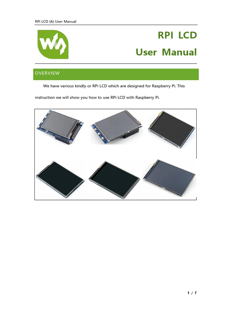 User Manual-14776-LCD Touchscreen HAT For Raspberry Pi - TFT 3.5in. 480x320 | PDF | Computer ...