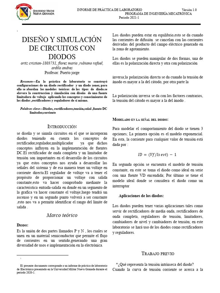 Lab 2 | PDF | Rectificador | Diodo