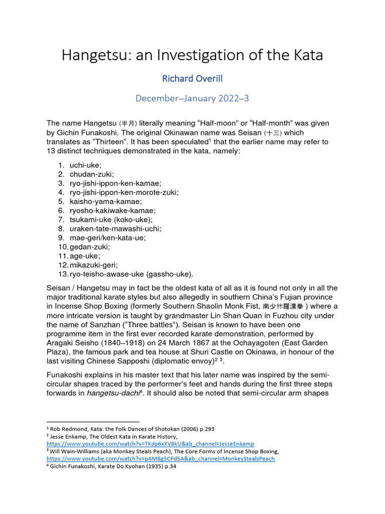 Hangetsu | PDF | East Asian Martial Arts | Japanese Martial Arts