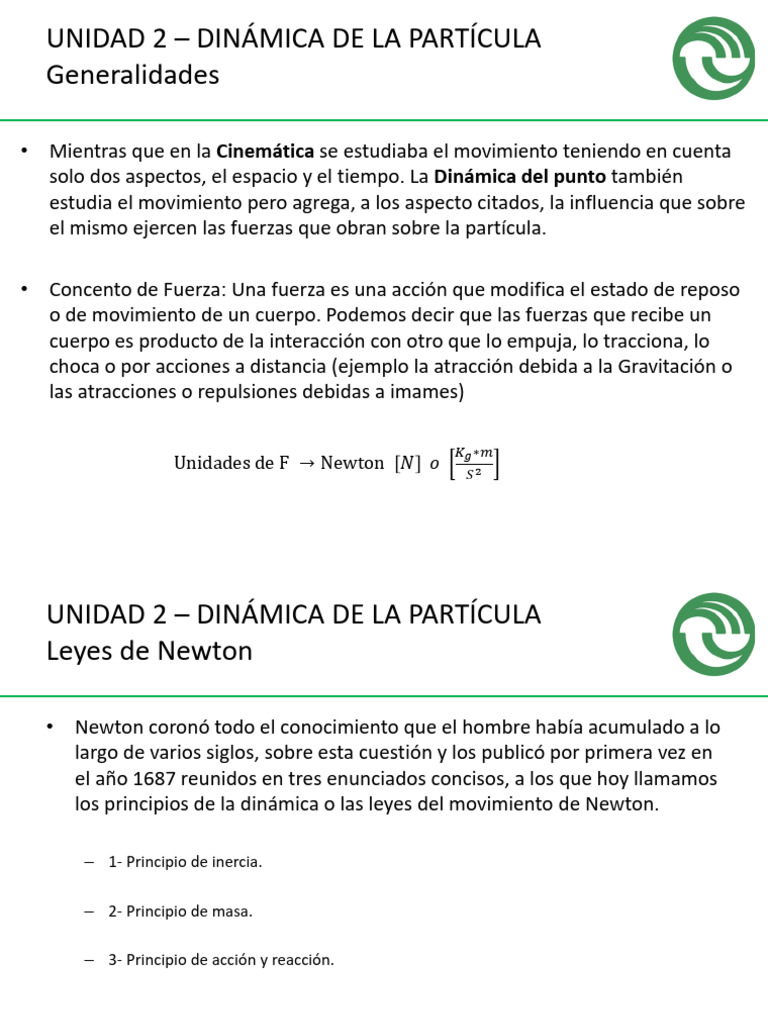 Miel Unlam | PDF | Fuerza | Las leyes del movimiento de Newton