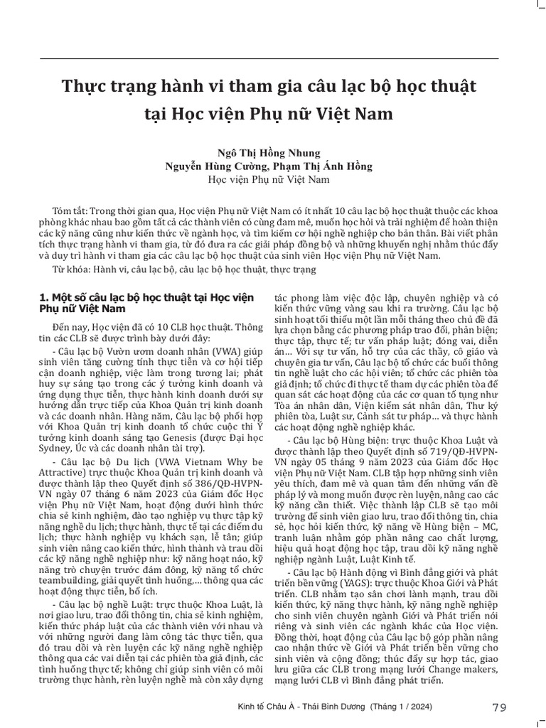 Ngo T Hong Nhung - t1 - 2024 - KTCA TBD | PDF