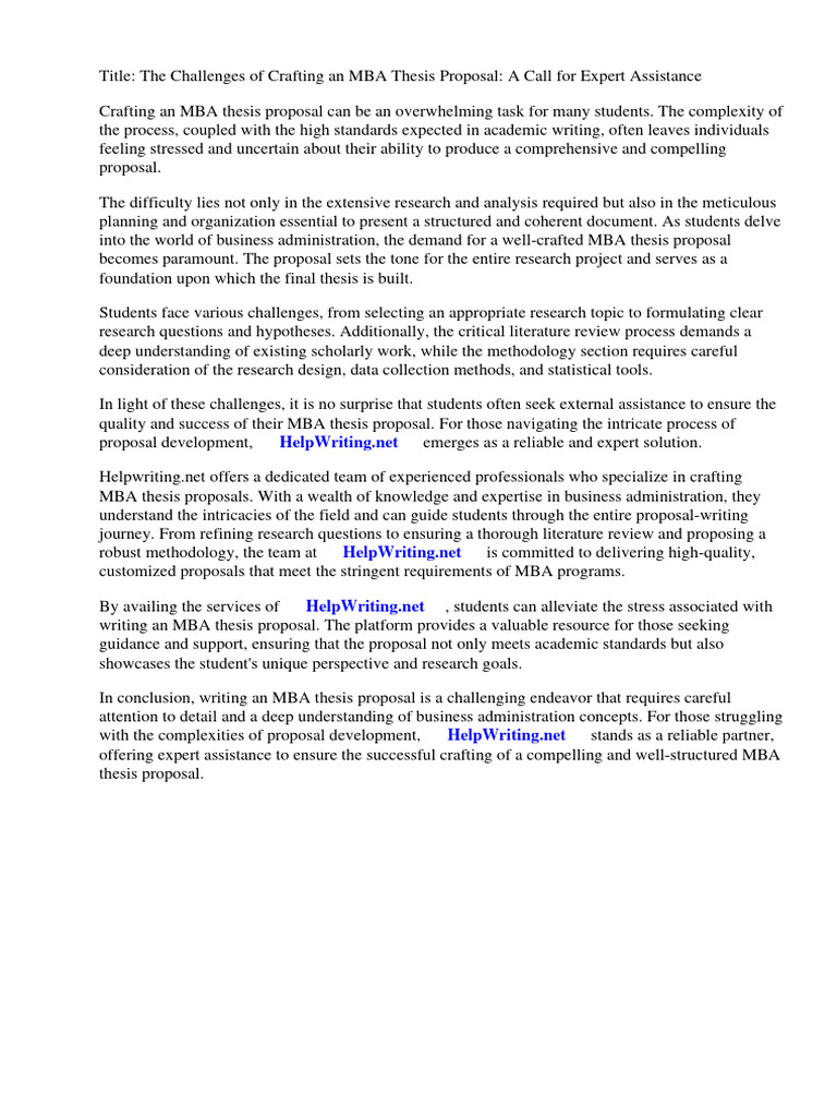 Mba Thesis Proposal PDF | PDF | Thesis | Social Media