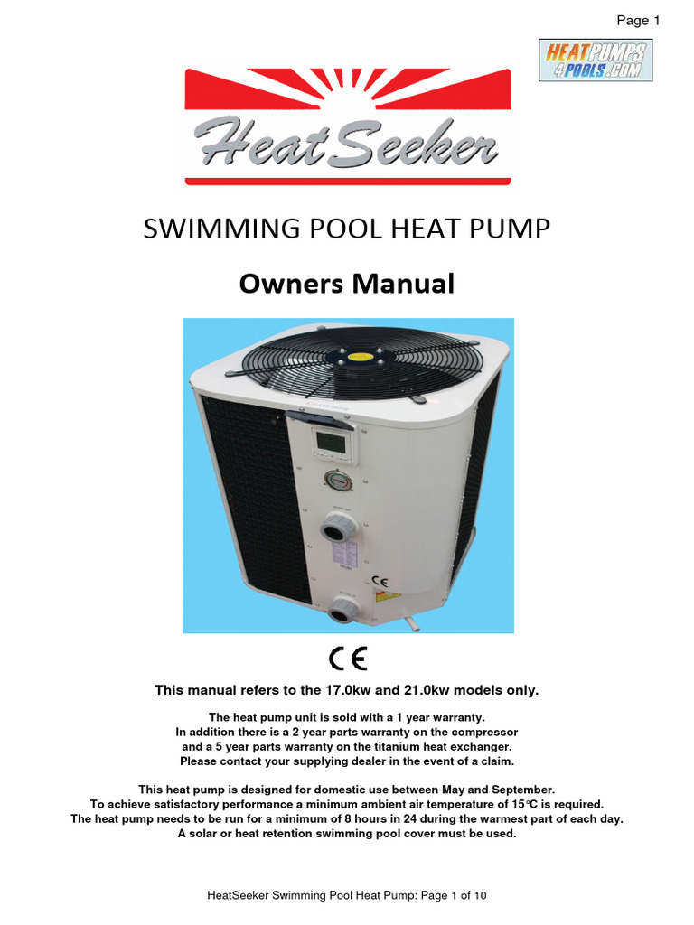 HeatSeeker Vertical Heat Pump User Manual | PDF | Heat Pump | Pump