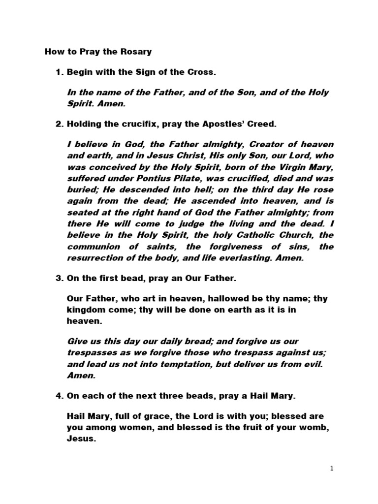 Complete Guide to Praying the Rosary | PDF | Lord's Prayer | Theology