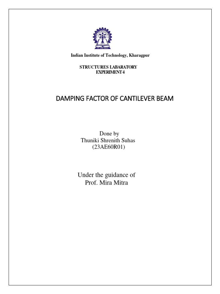 23AE60R01 Expt4 AerospaceStructuresLaboratory | PDF | Damping | Friction