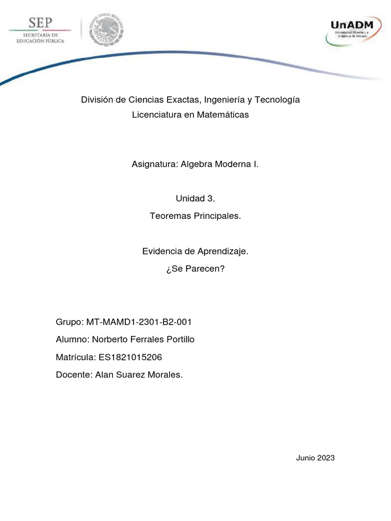 Mamdi U3 Ea Nofp | PDF | Grupo (Matemáticas) | Objetos matemáticos