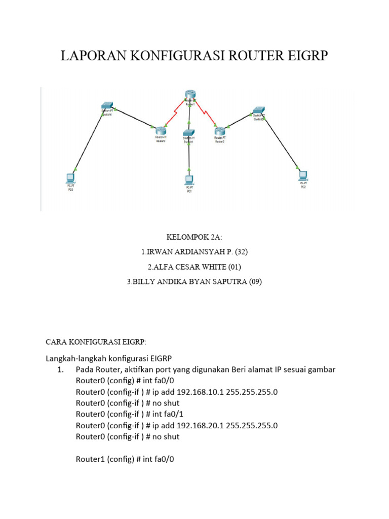Konfigurasi EIGRP pada Router | PDF