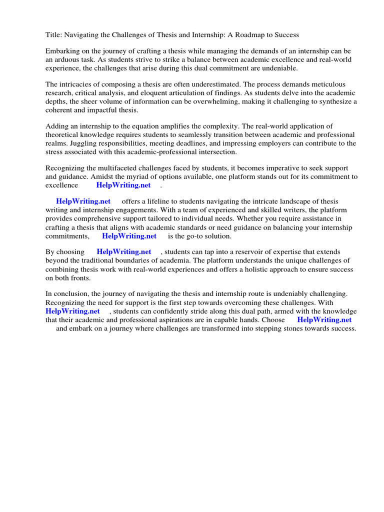 Thesis and Internship Route | PDF | Internship | Job Hunting