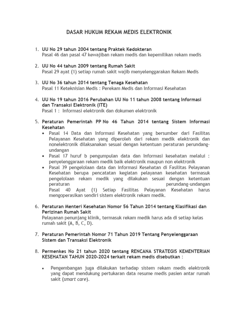 Dasar Hukum Rekam Medis Elektronik | PDF | Pengembangan Diri | Sains & Matematika