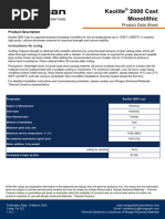 Kaolite 2300LI Monolithic Data Sheet | PDF | Refractory | Concrete