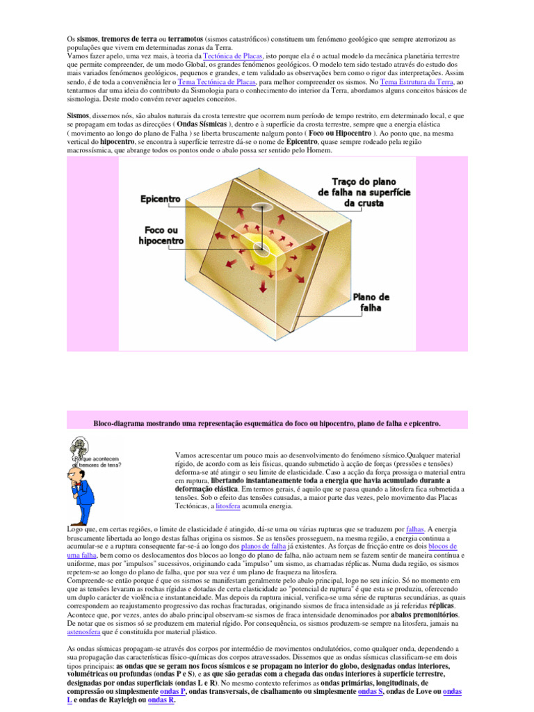 Os sismos | PDF | Terremotos | Tsunami