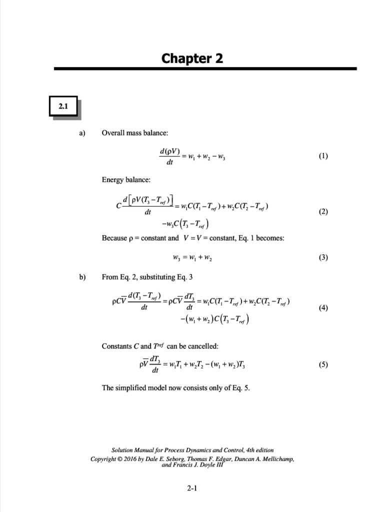 PDF Solution Manual For Process Dynamics and Control 4th Edition Dale ...