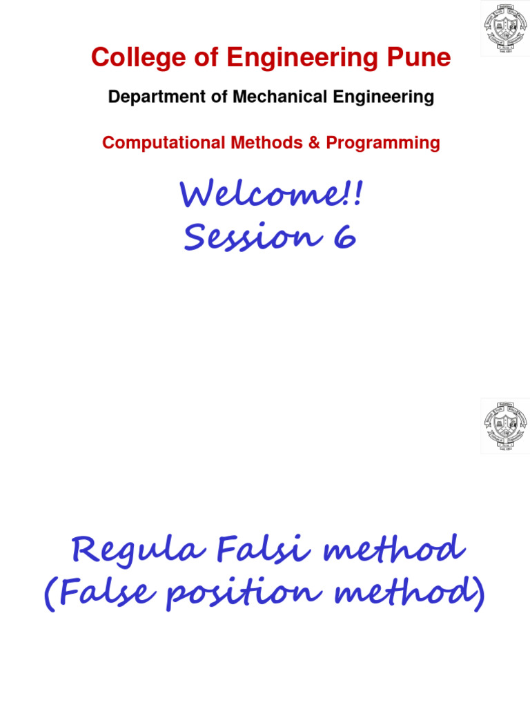 Unit 1 NM I-Bracketing Methods-Regula Falsi Method | Download Free PDF | Mathematics ...