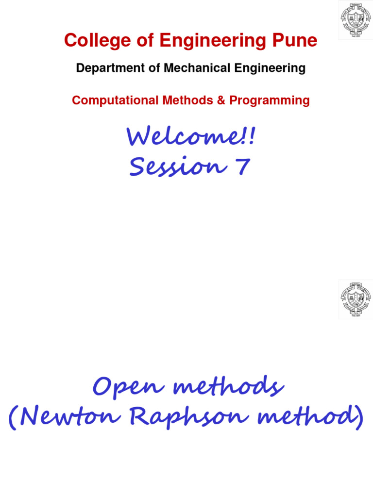 Unit 1 NM I-Open Methods-Newton Raphson Method | PDF | Numerical Analysis | Analysis