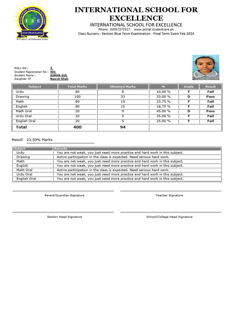 View Result Card | Download Free PDF | Teachers