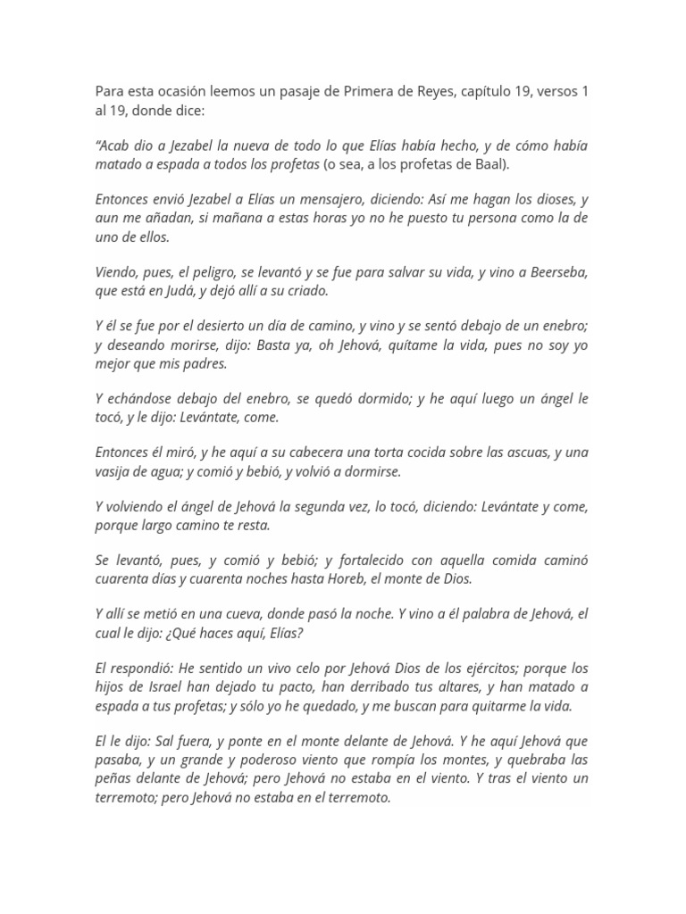 Elías y el Silbo Apacible de Dios | PDF | Elijah