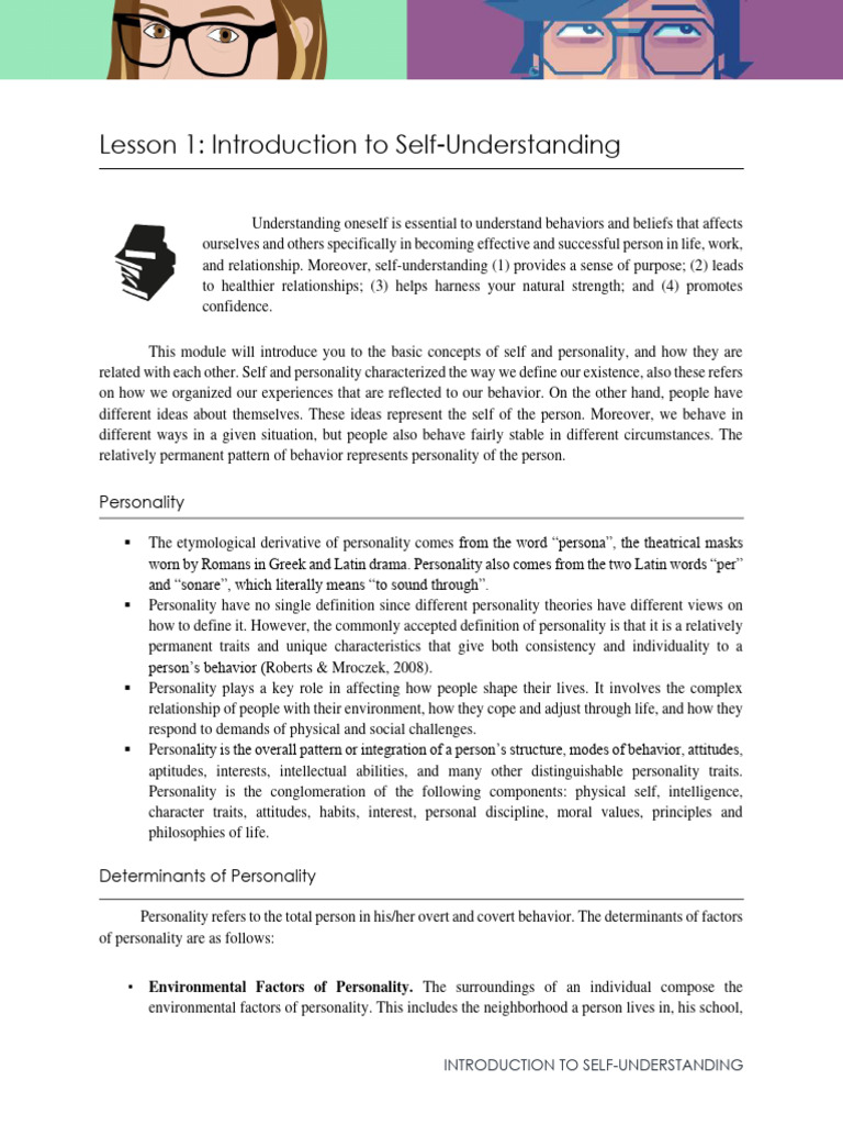 Lesson 1 Understanding The Self Introduction To Self-Understanding | PDF | Extraversion And ...