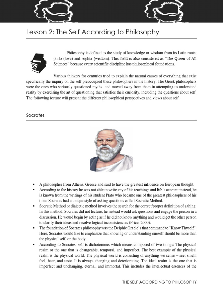 Lesson 2 Understanding The Self The Self According To Philosophy | PDF | Id | Soul