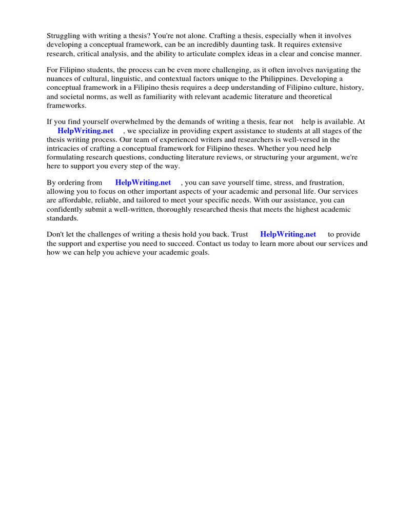Conceptual Framework in Filipino Thesis | PDF | Philippines ...