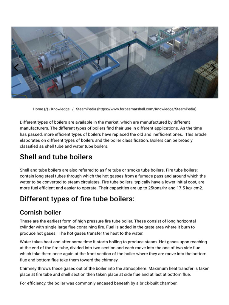 Types and Classifications of Boilers | PDF | Chemistry | Physical Sciences