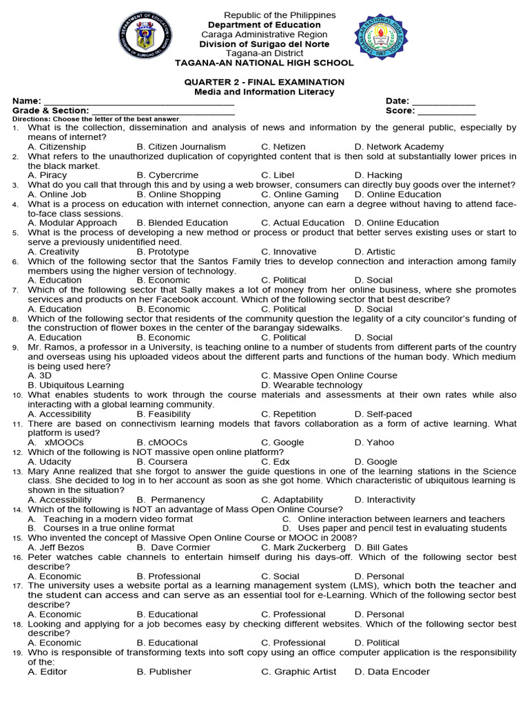 Test Questionnaire | PDF | Massive Open Online Course | Educational ...