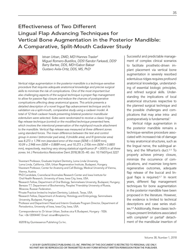 Urban 등 - 2018 - Effectiveness of Two Different Lingual Flap Advanc ...