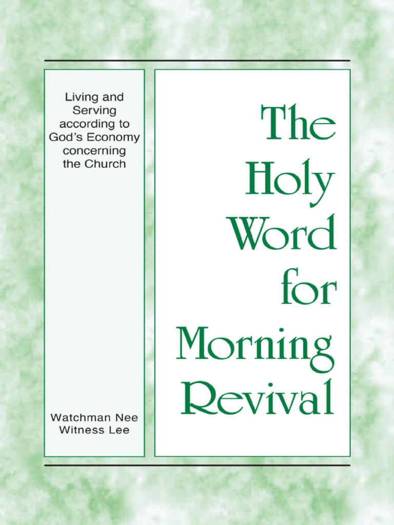 The Holy Word For Morning Revival Living and Serving According To Gods ...